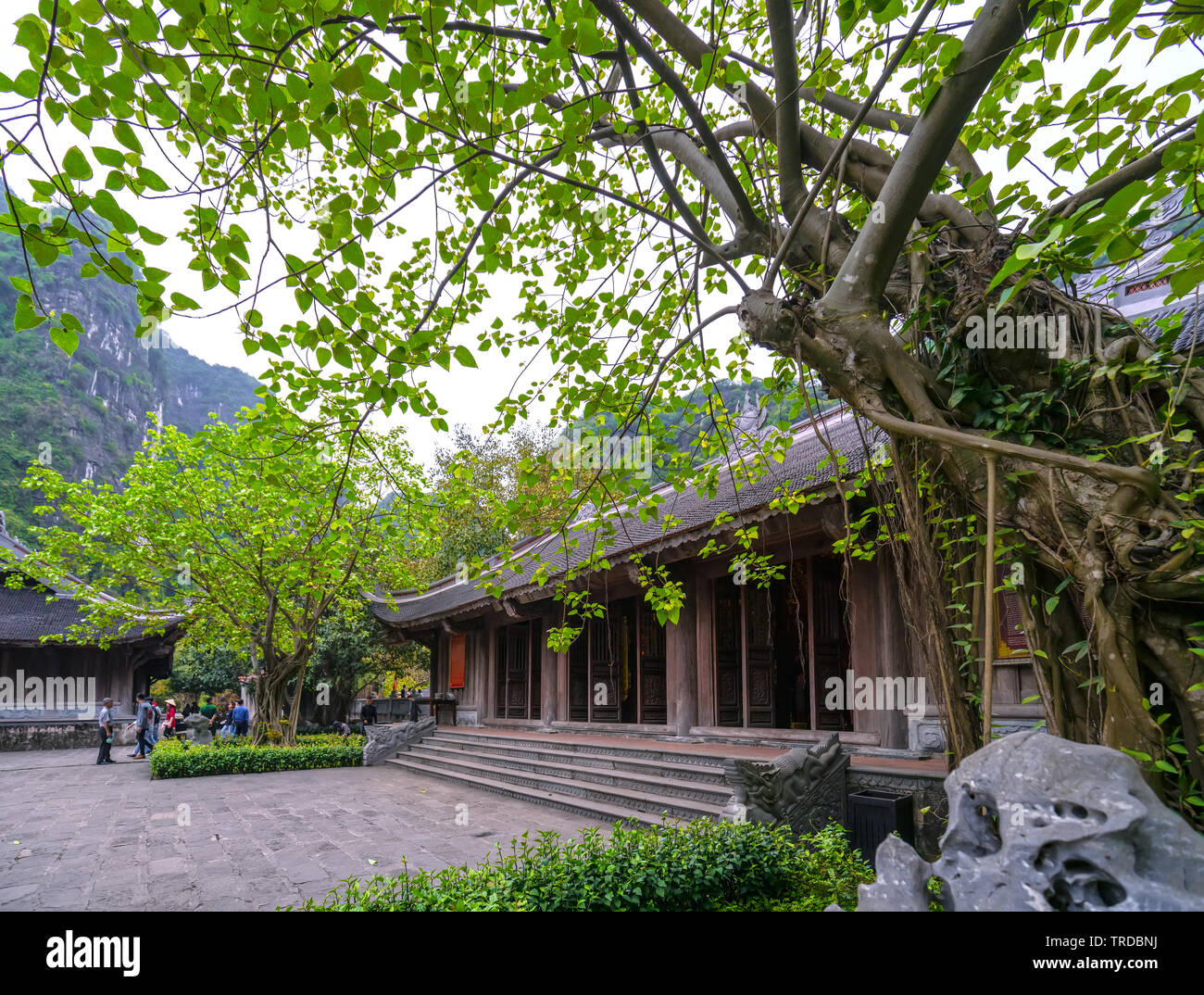 Landscape of Vu Cung at Tam Coc National Park. It was the place where ...