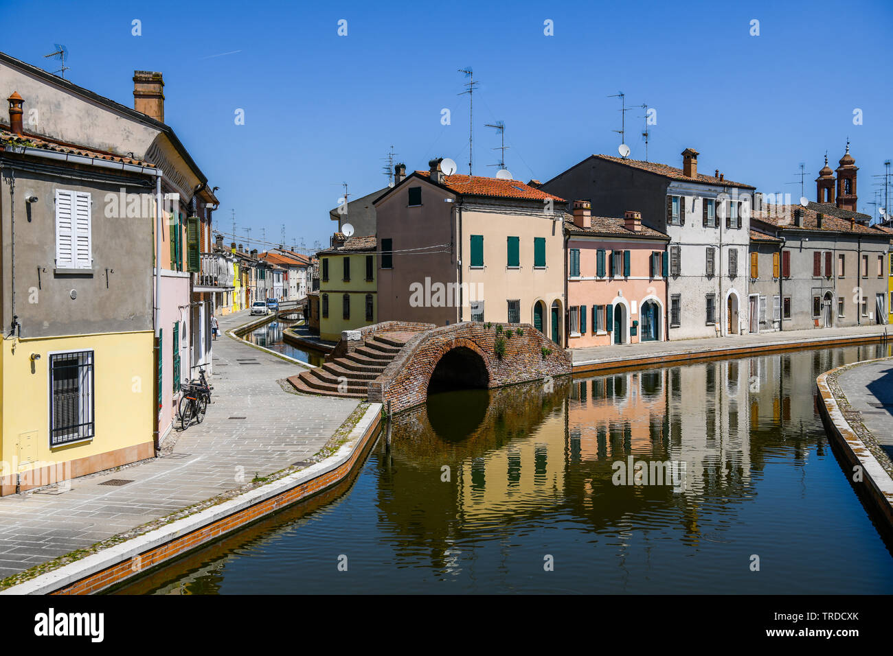 Comacchio, Emilia Romagna, Italy. The fisherman village is situated in ...