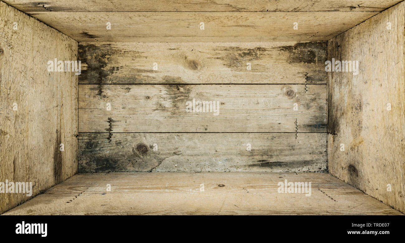 3D computer graphic, side view of an open wooden box Stock Photo - Alamy