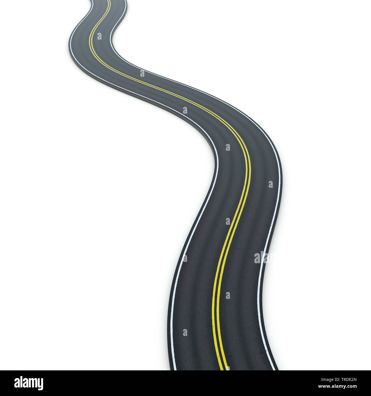 3D computer graphic, curved highway road representing a path to a ...