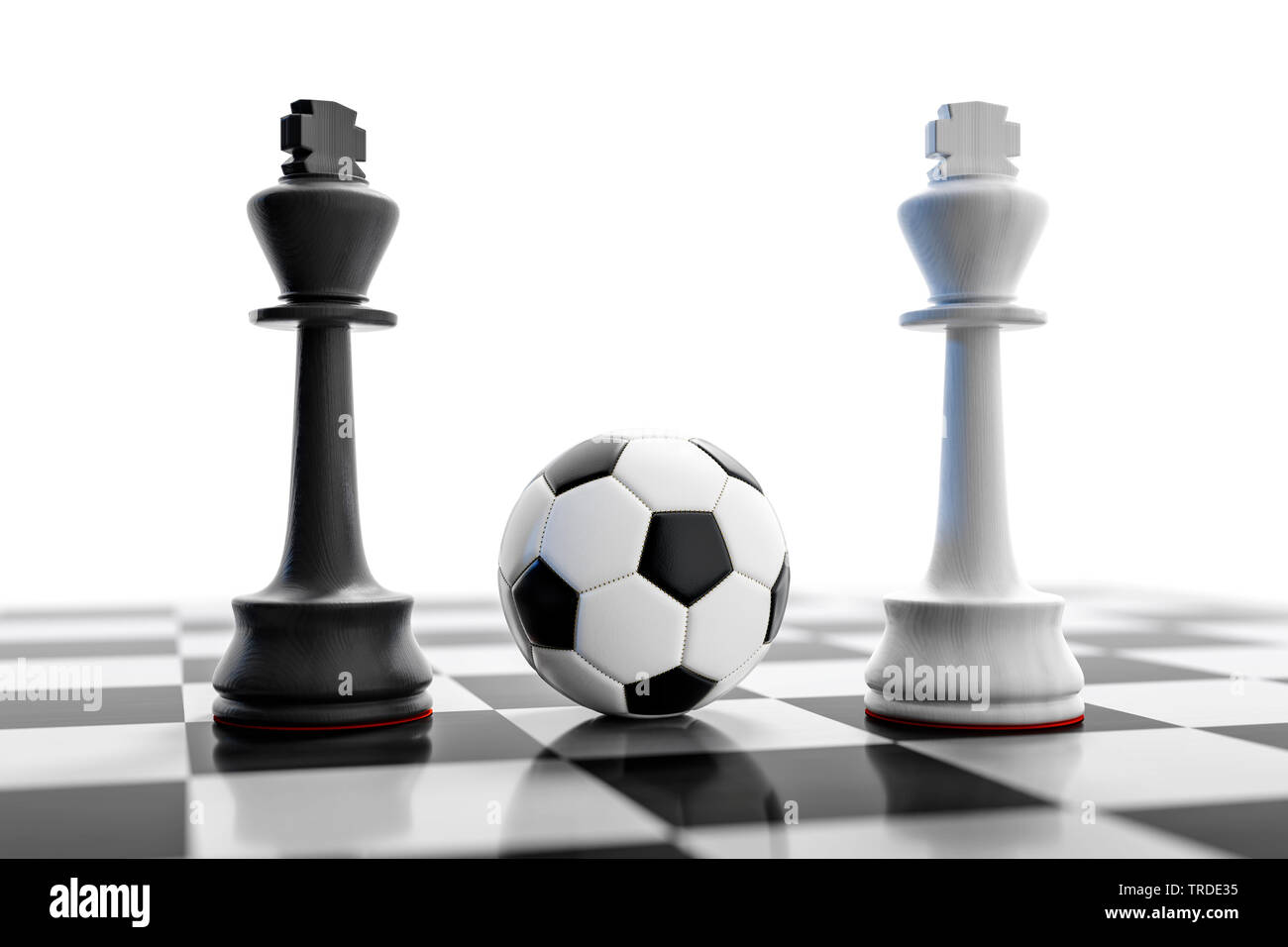 football on a chess board, computer graphic, Europe Stock Photo - Alamy