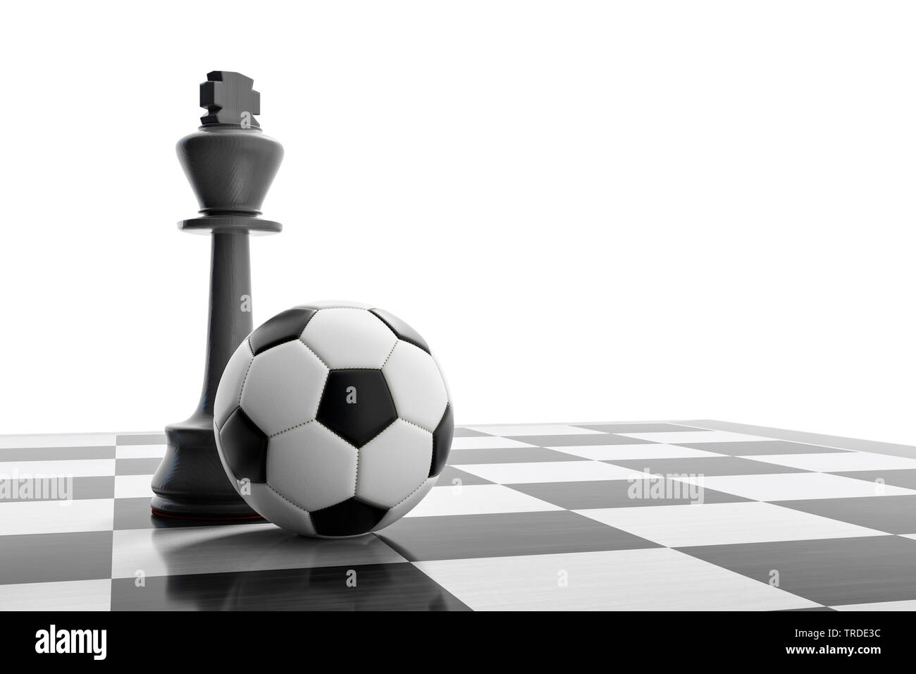 football on a chess board, computer graphic, Europe Stock Photo - Alamy