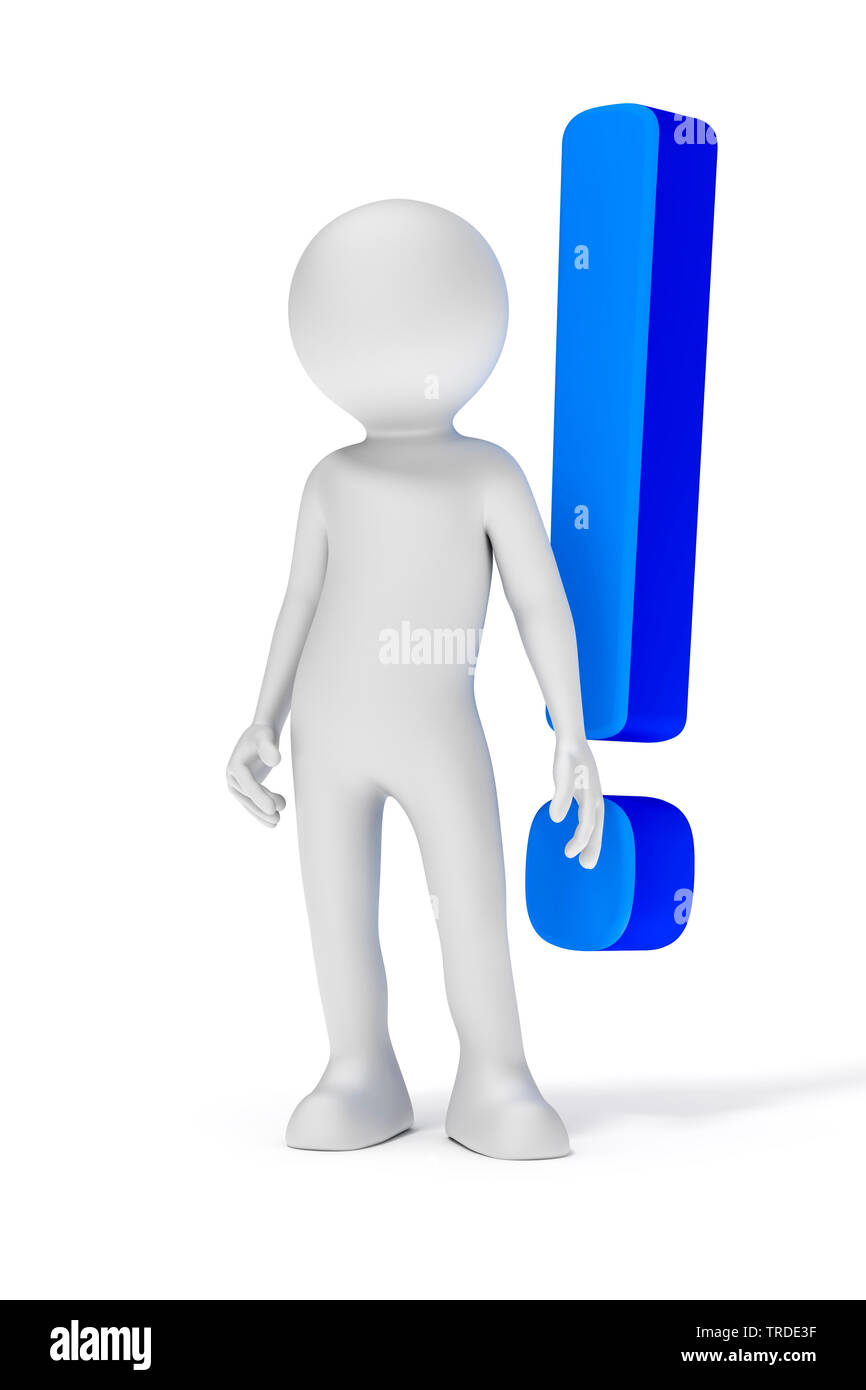 3D icon man in white color freestanding in front of an oversized ...
