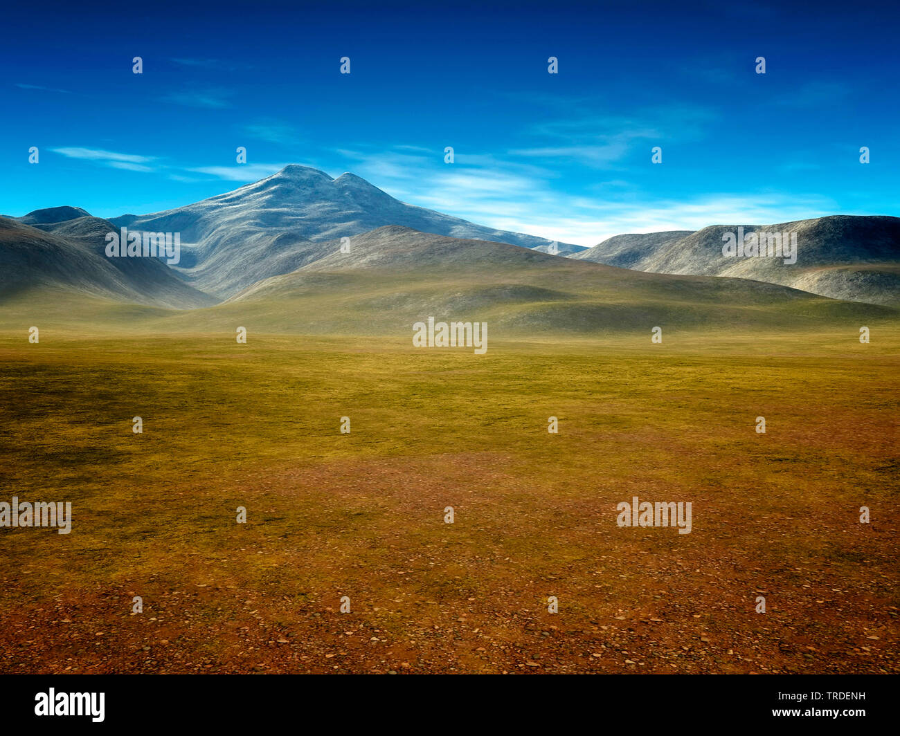 mountain scenery, virtual scenery, computer graphic Stock Photo - Alamy
