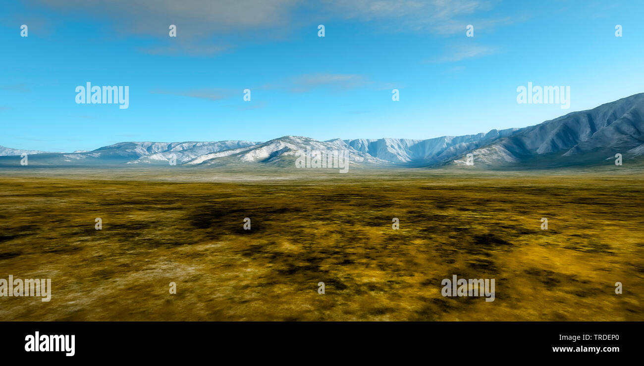 mountain scenery, virtual scenery, computer graphic Stock Photo - Alamy