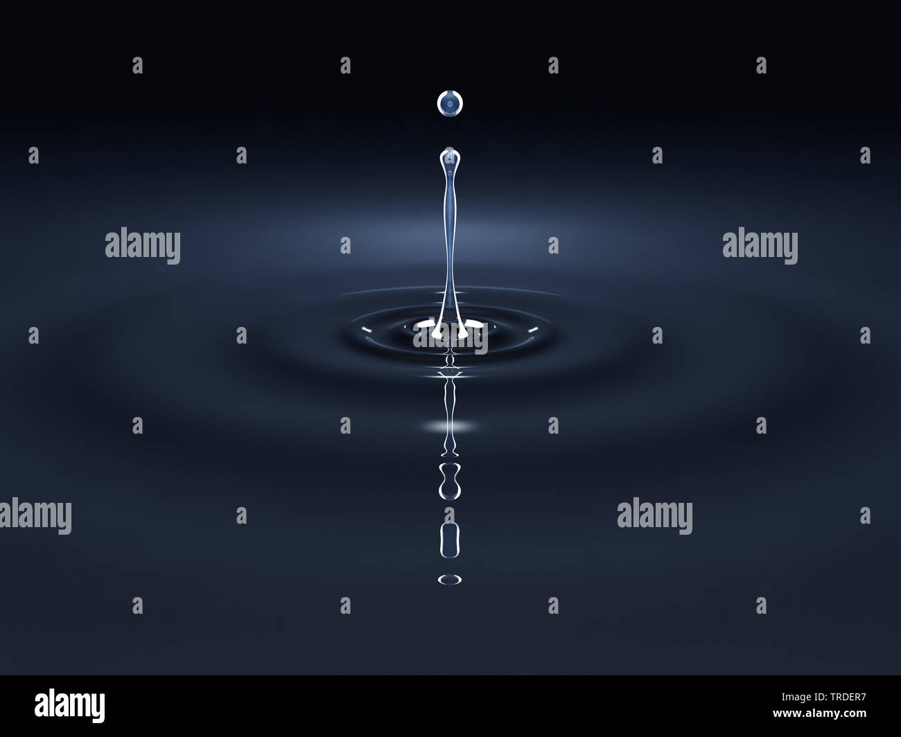 drop falling into water, computer graphic Stock Photo - Alamy