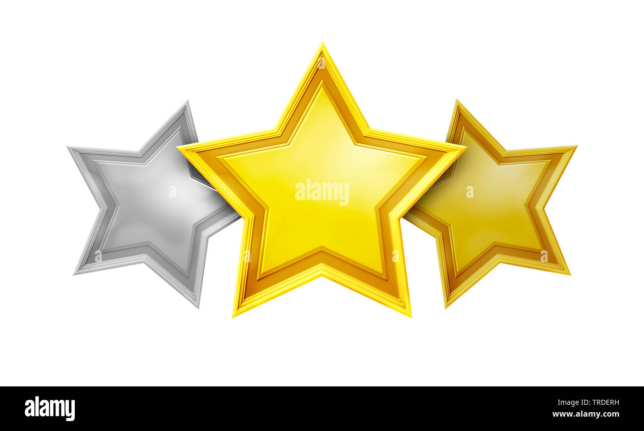 three stars presenting a rating Stock Photo - Alamy