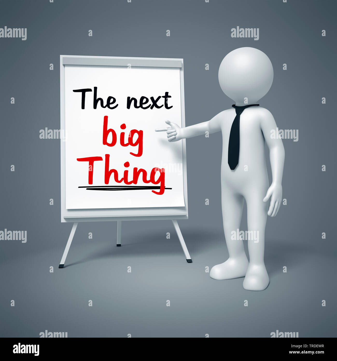 3D icon man in white color pointing towards a whiteboard labeled THE ...