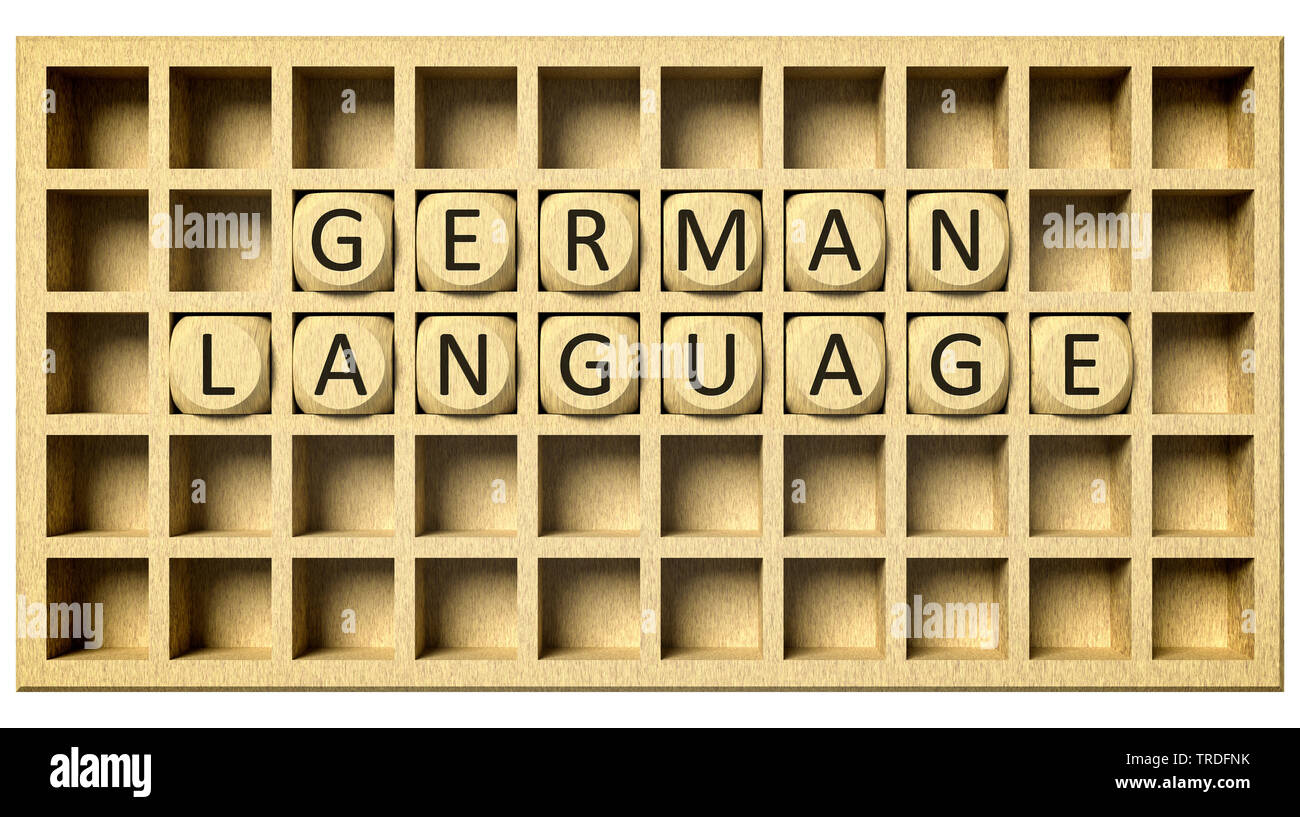 3d rendering of a wooden grid with cubes and the message German ...