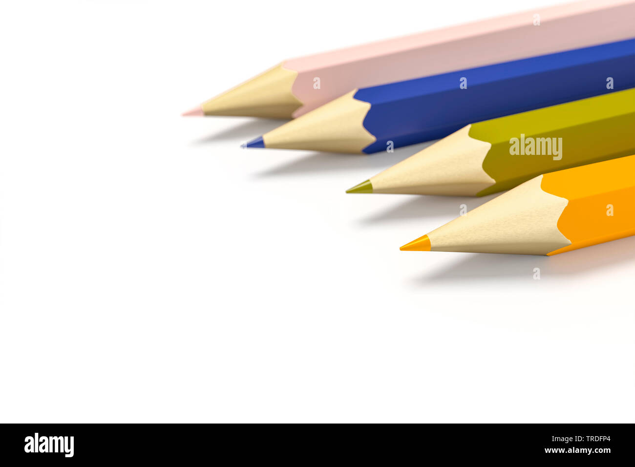 3d rendering of some color pencils with space for your content Stock ...