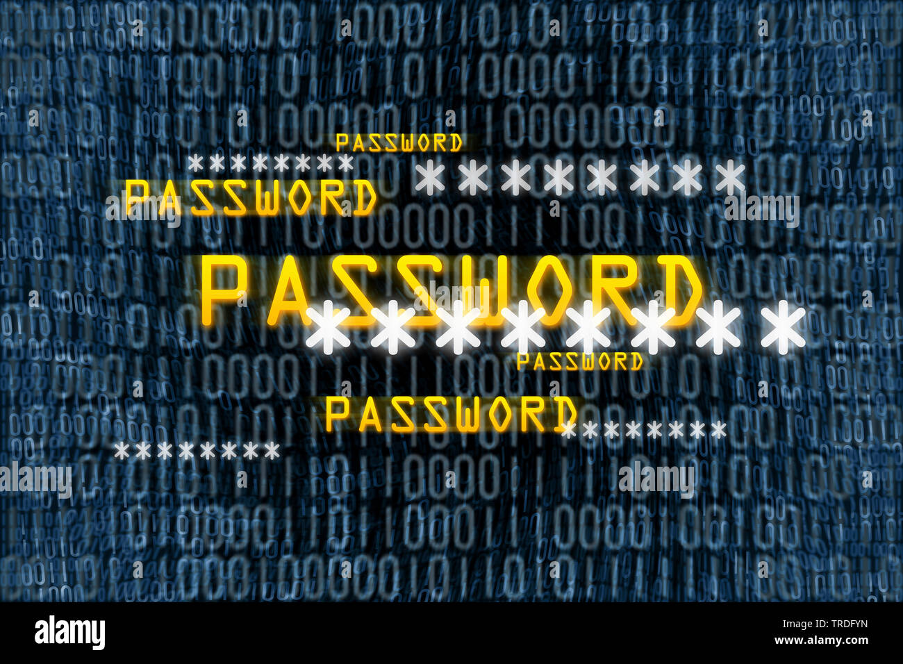password and binary code on a display Stock Photo - Alamy