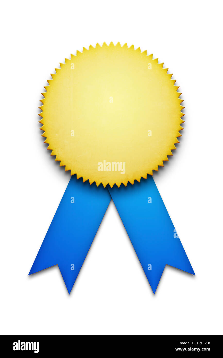2d illustration of a blank award ribbon badge Stock Photo - Alamy