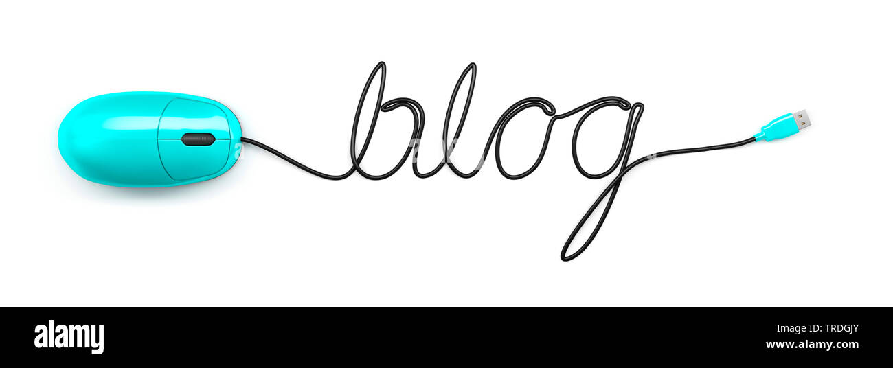 3D computer graphic, computer mouse in turquoise color with the word ...