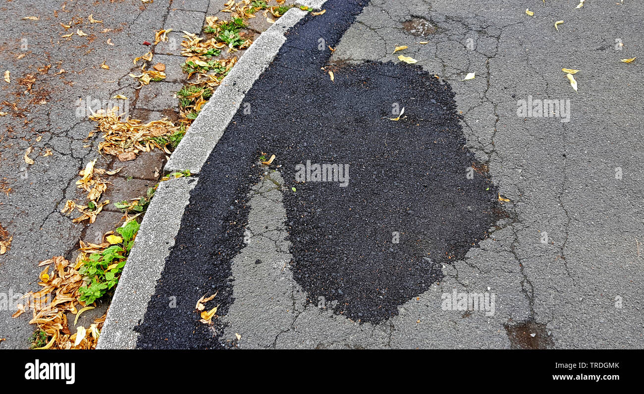 Patched asphalt road hi-res stock photography and images - Alamy