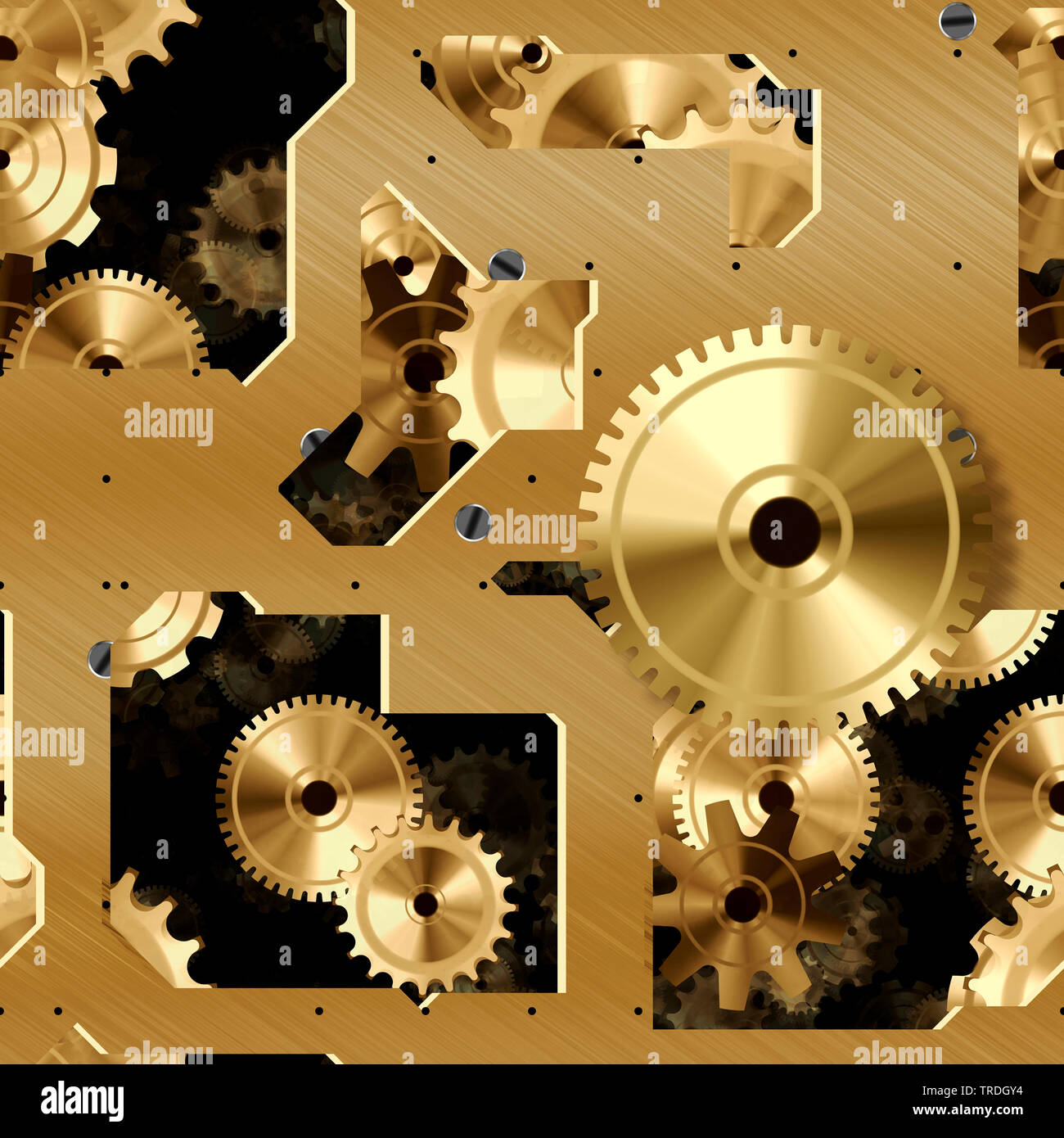 3D computer graphic, close up of fine mechanics including gear wheels ...