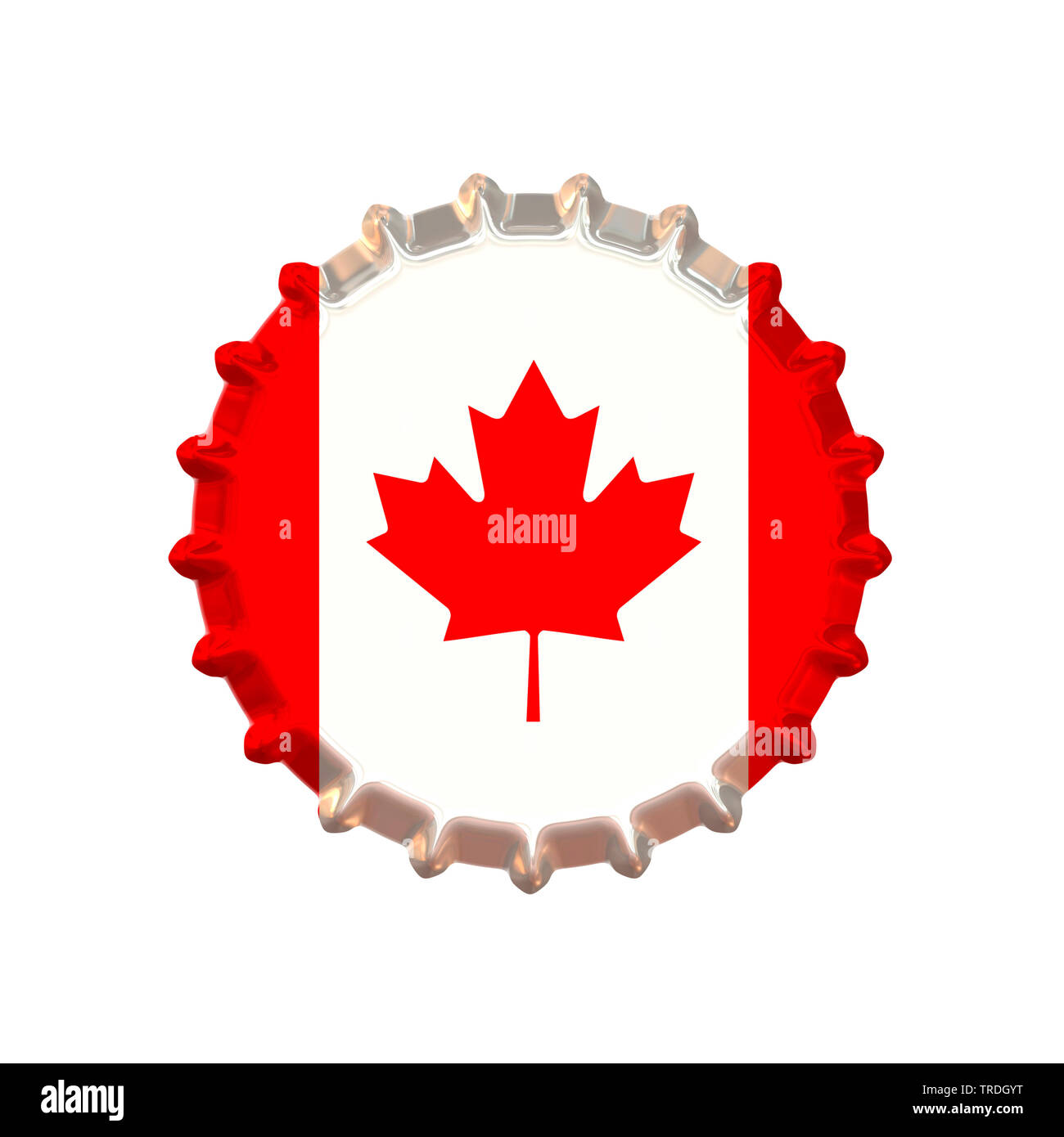 isolated bottle cap with Canada flag, Canada Stock Photo - Alamy