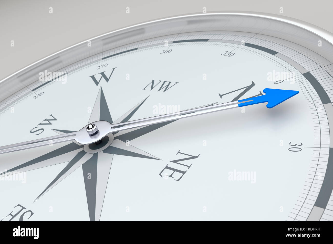 3D computer graphic, compass in white color without lettering with ...