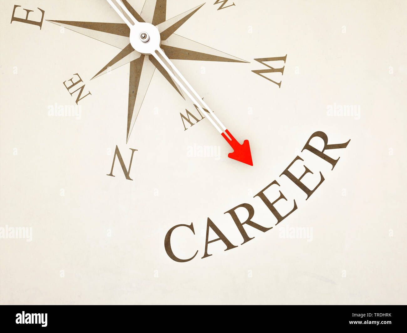 3D computer graphic, compass in white color lettering CAREER Stock ...