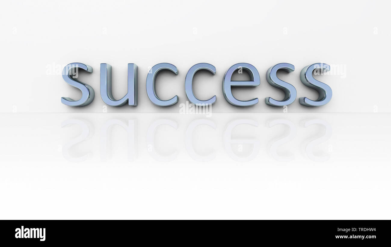 3D computer graphic, illustration of the word SUCCESS in grey color ...