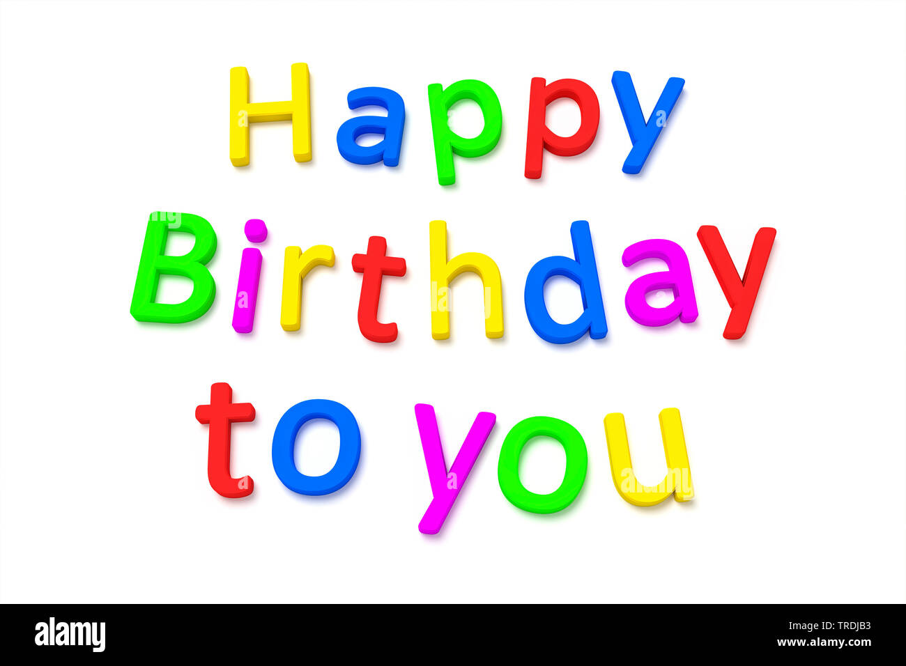 3D computer graphic, lettering HAPPY BIRTHDAY TO YOU out of colorful 3D ...