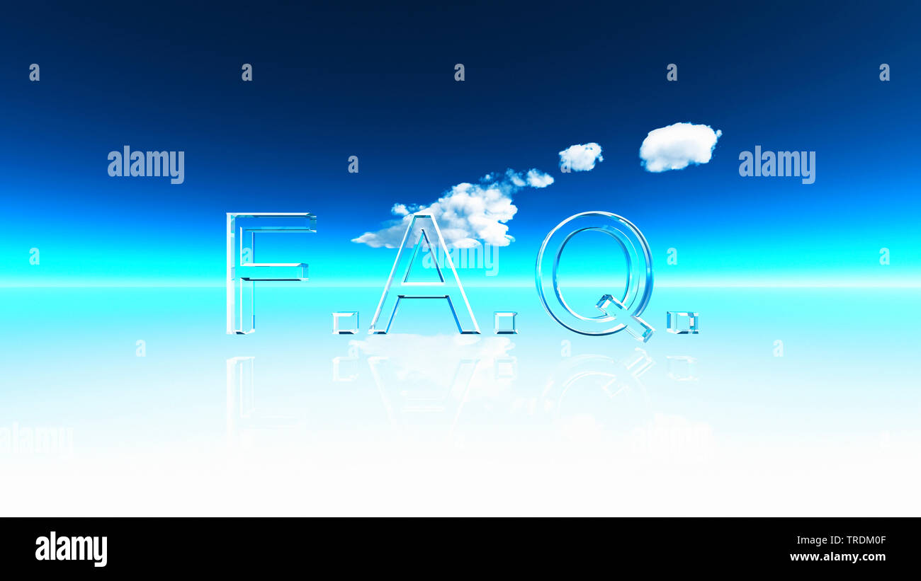 3D computer graphic, illustration of the word FAQ (Frequently Asked ...