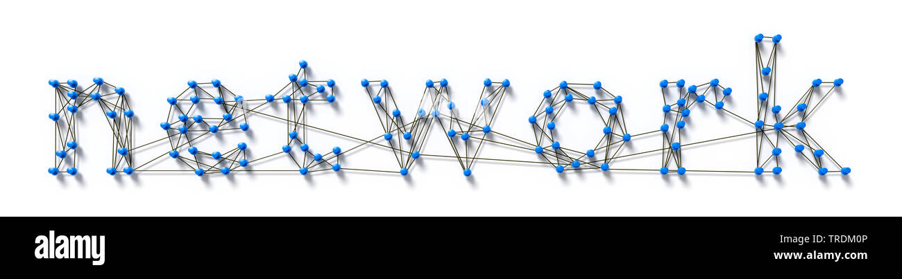 3D computer graphic, illustration of the word NETWORK in letters out of ...
