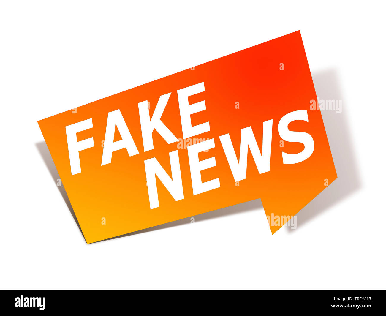 piece of paper letterling Fake News, computer graphik Stock Photo - Alamy