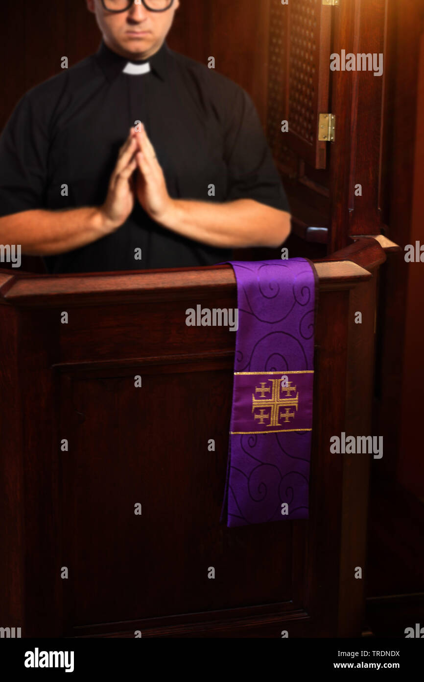 Catholic priest confession hi-res stock photography and images - Alamy