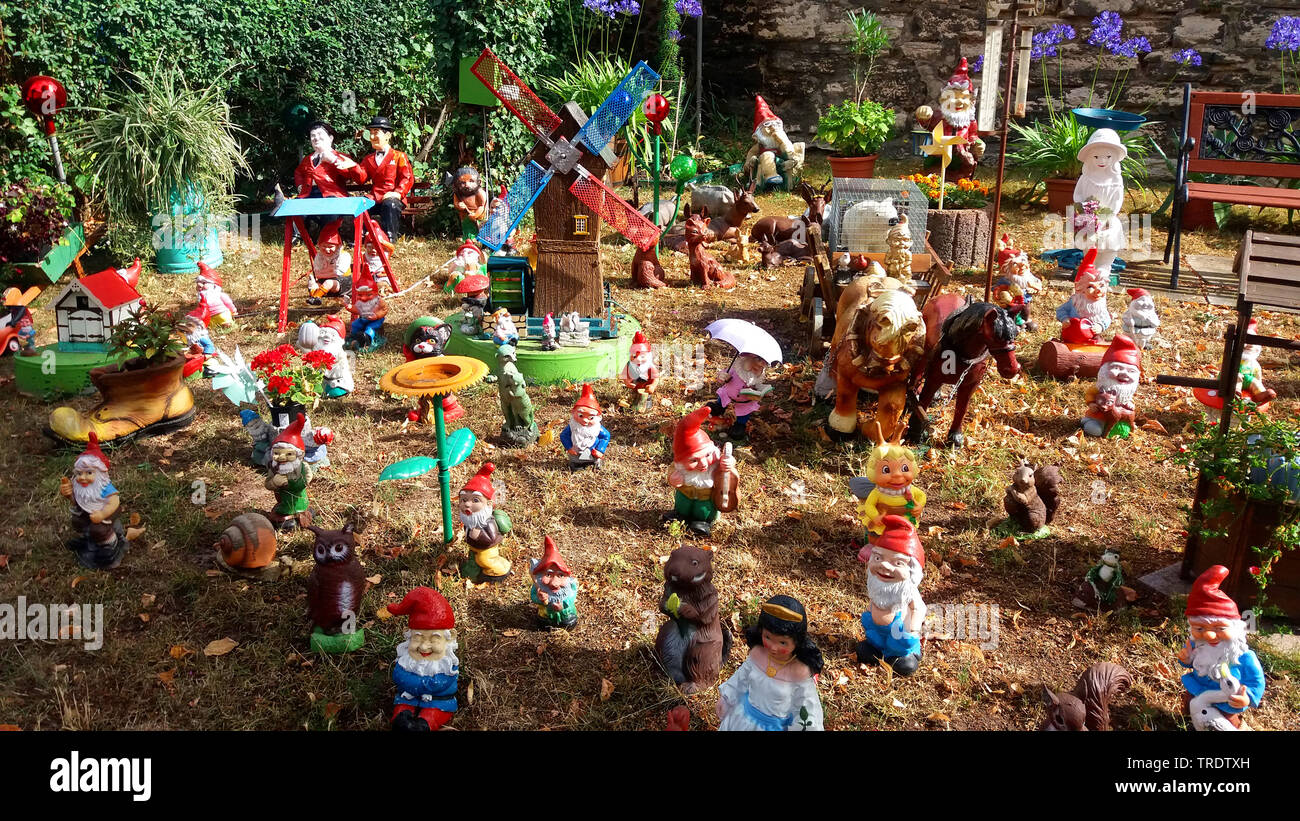 garden dwarfs in a front garden, Germany Stock Photo - Alamy