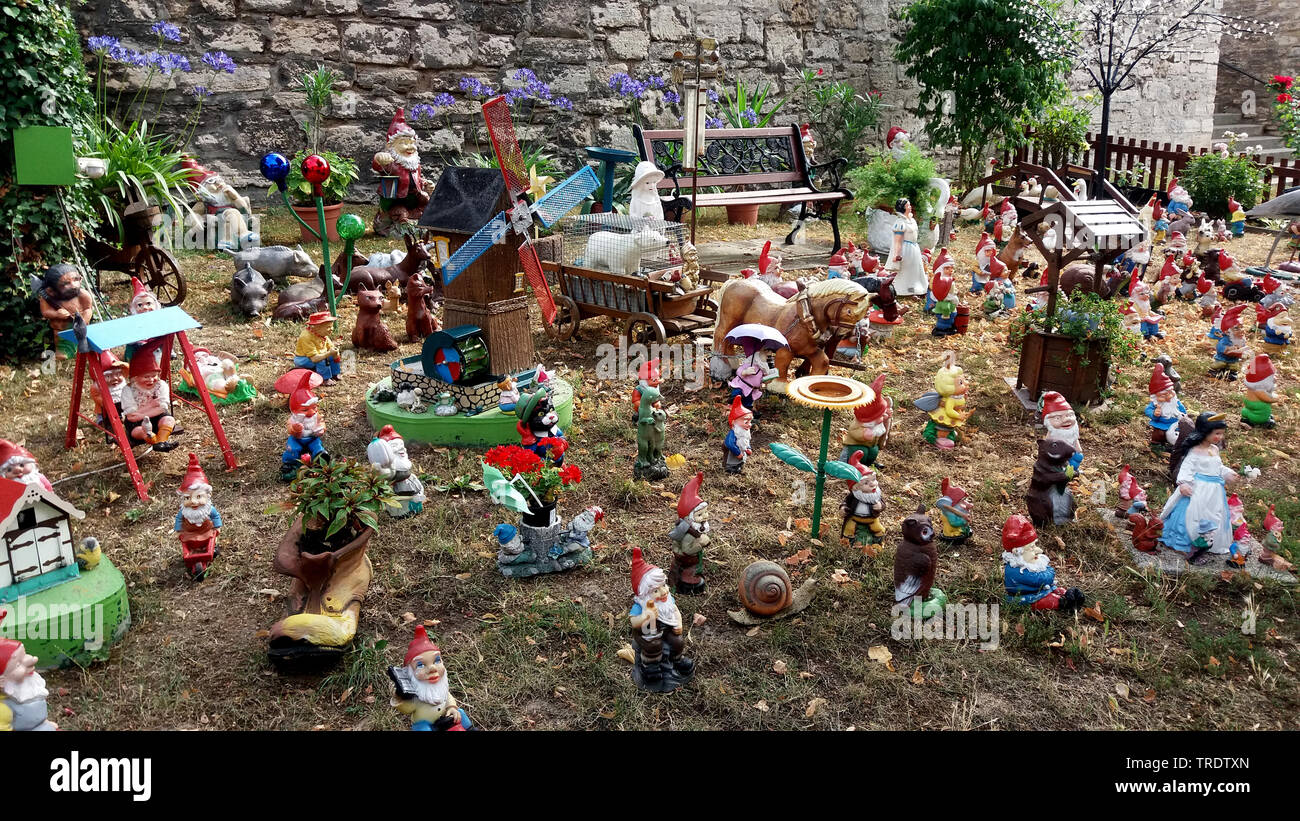 garden dwarfs in a front garden, Germany Stock Photo - Alamy