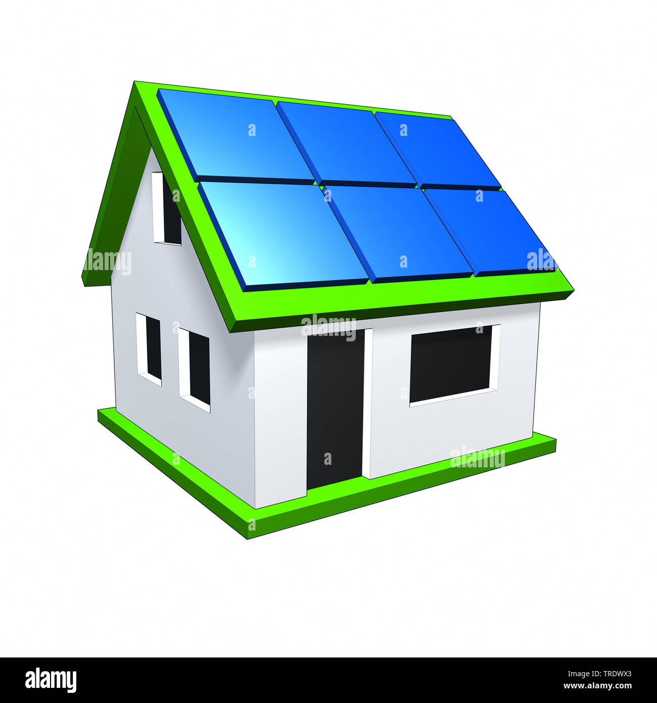 Array Of Solar Panels On Roof Cut Out Stock Images & Pictures - Alamy