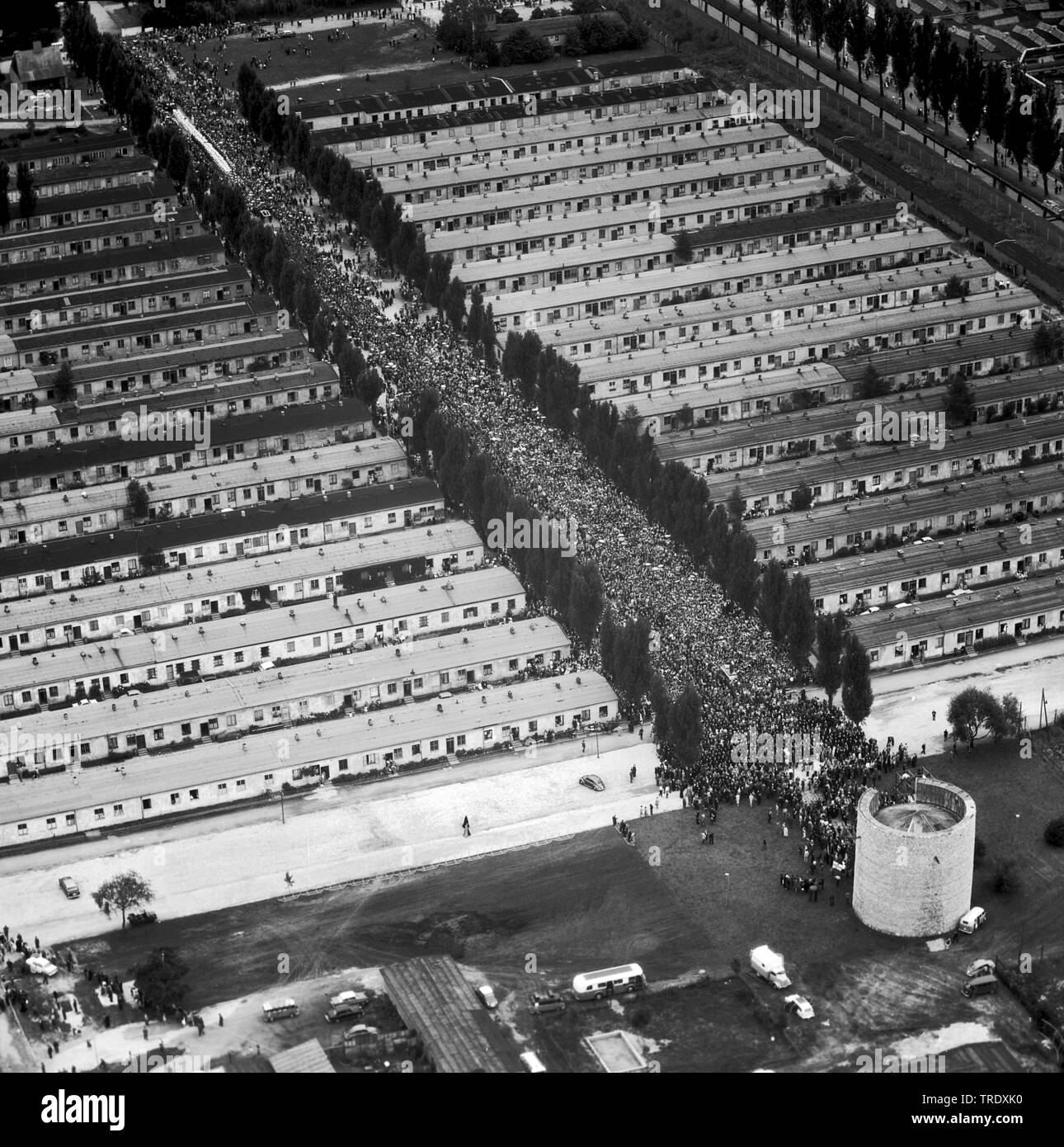 Concentration camp dachau aerial view Black and White Stock Photos ...