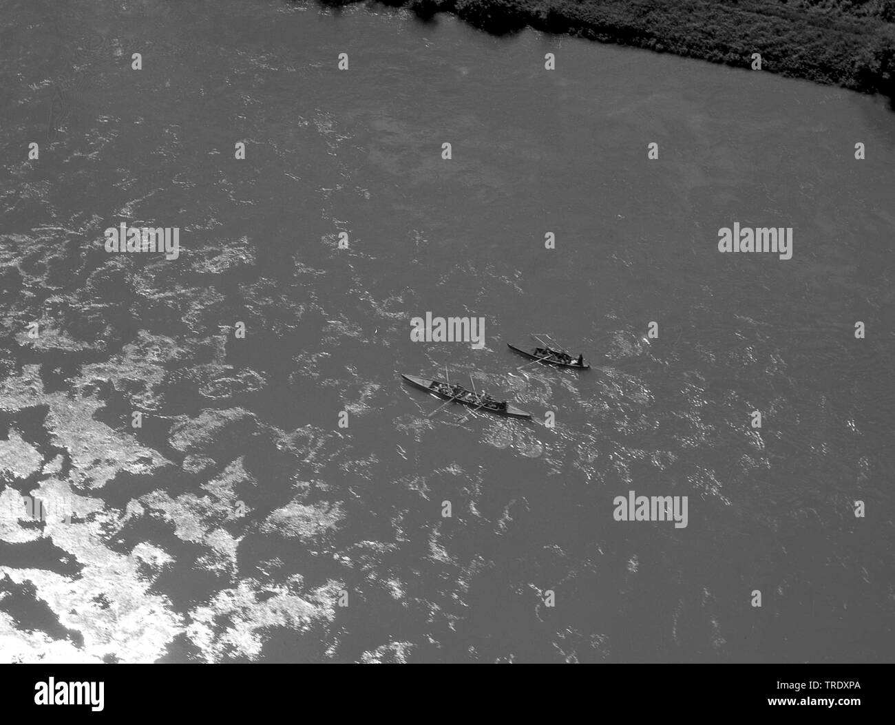 Rowing boat from above Black and White Stock Photos & Images - Alamy