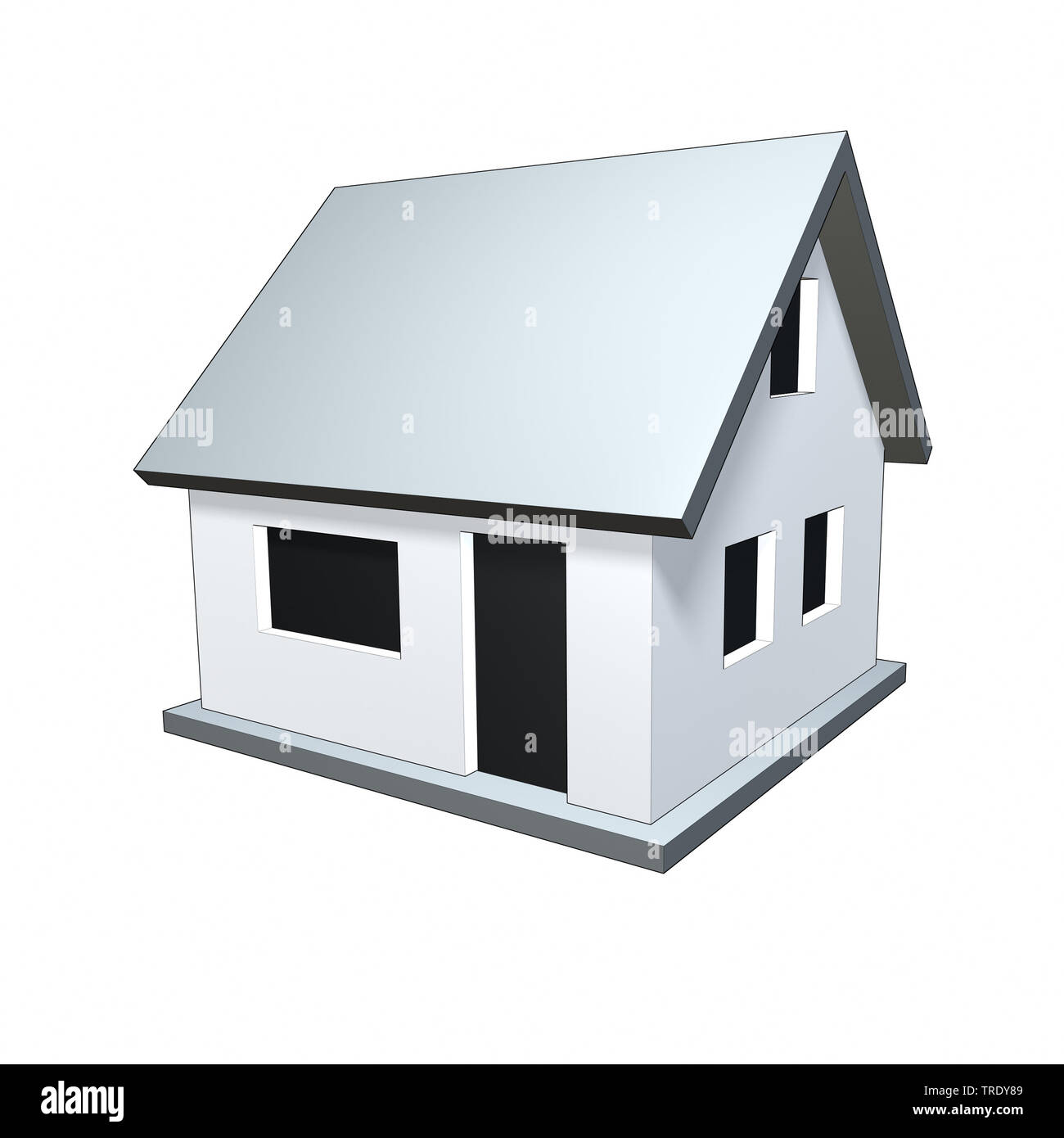 3D computer graphic, residental house against white background Stock ...
