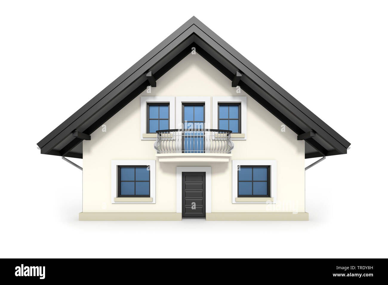 3D computer graphic, premium residental house against white background ...