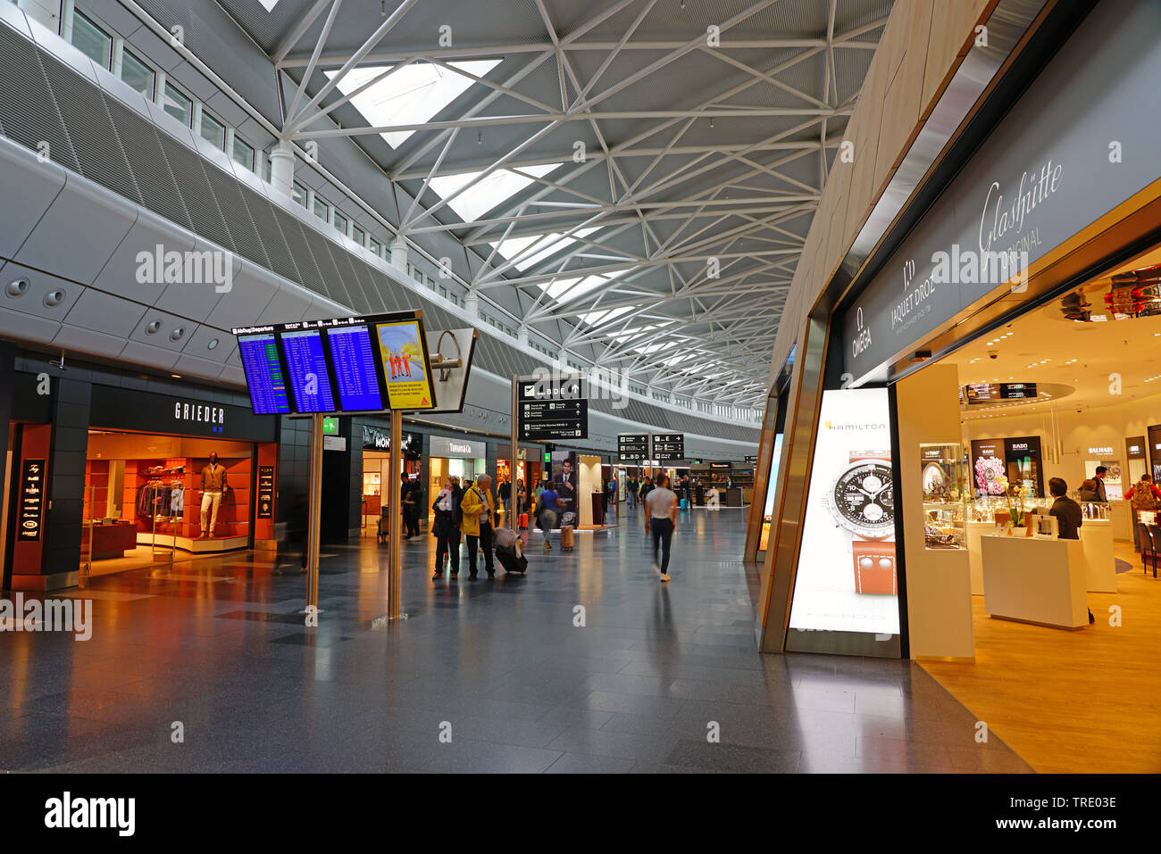 ZURICH, SWITZERLAND -25 MAY 2019- View of the Flughafen Zurich airport ...