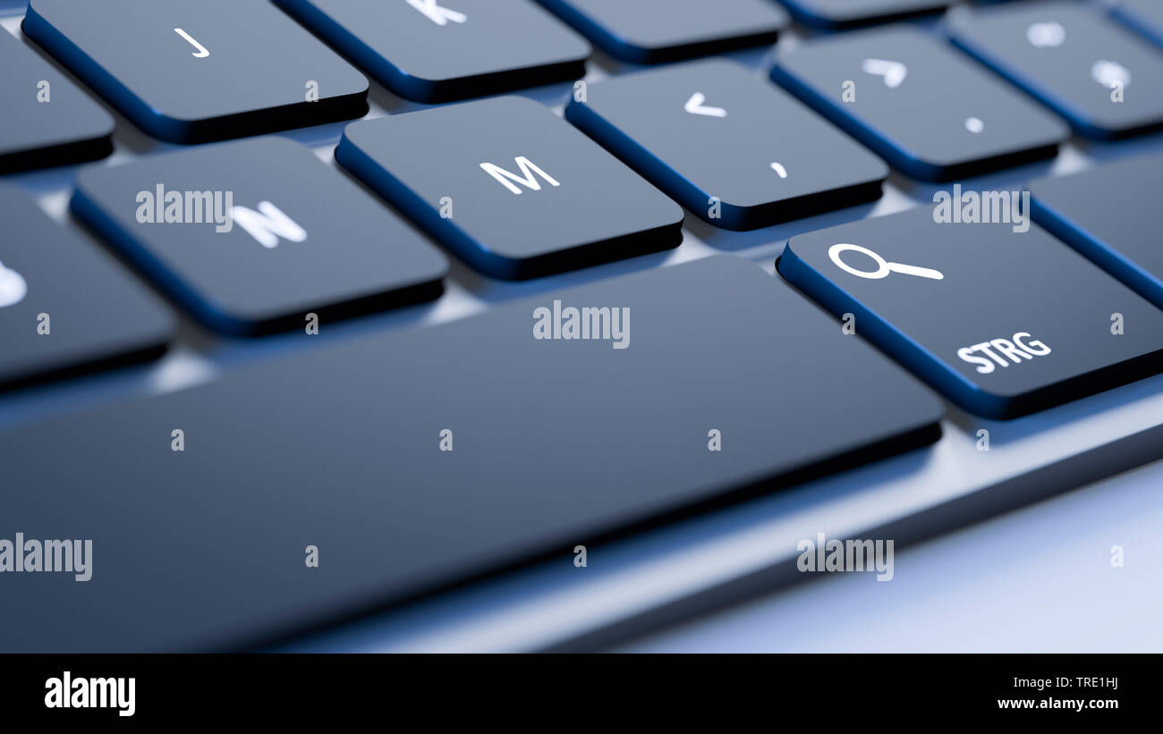 black button on a keyborad with the symbol of a magnifier Stock Photo ...