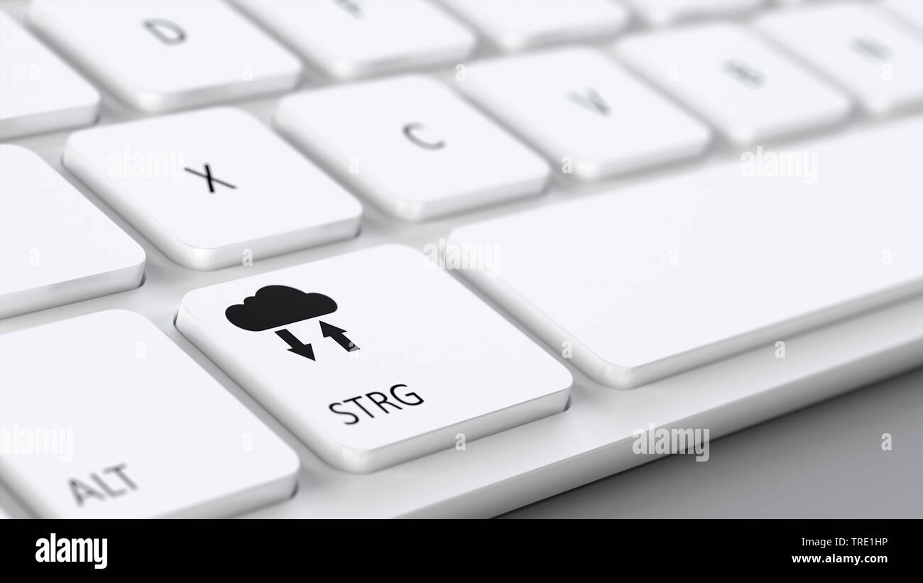 white keyboard with cloud sign Stock Photo - Alamy
