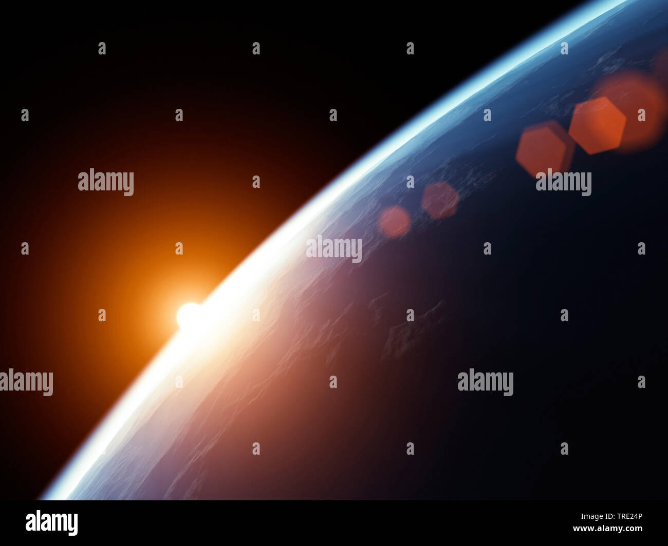 illustration of a nice deep space planet, computer graphic Stock Photo ...