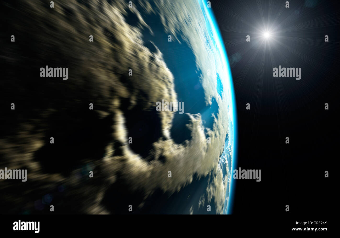 illustration of a nice deep space planet, computer graphic Stock Photo ...