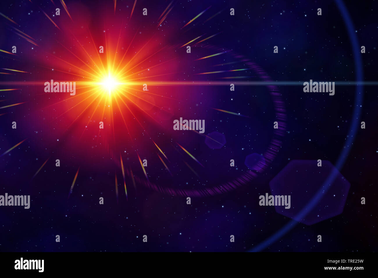 red sun in the deep space Stock Photo - Alamy