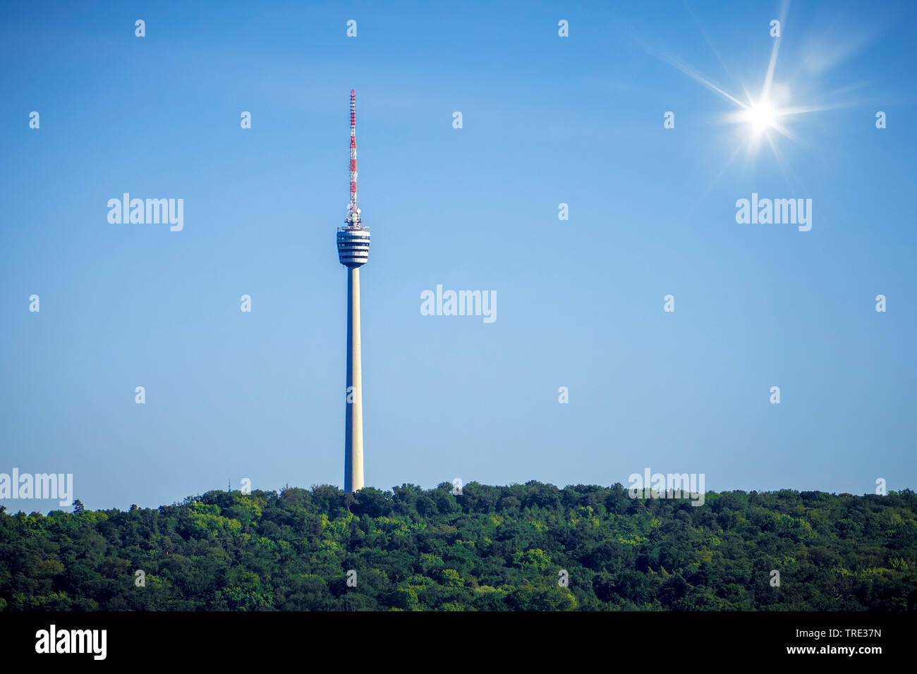 television radio tower in Stuttgart, Germany, Baden-Wuerttemberg Stock ...