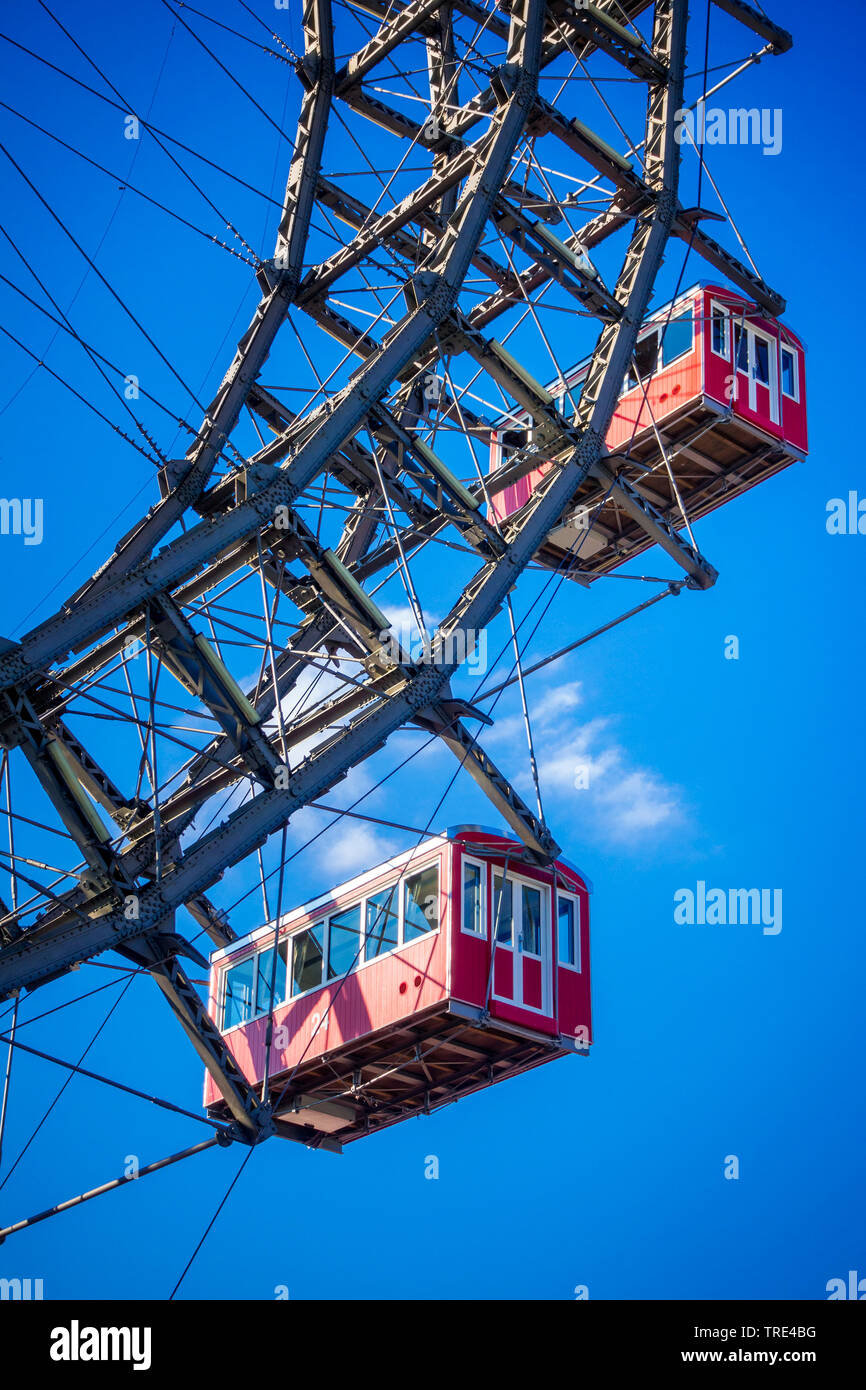 Vienna Giant Wheel at the entrance of the Prater park, Austria, Vienna ...