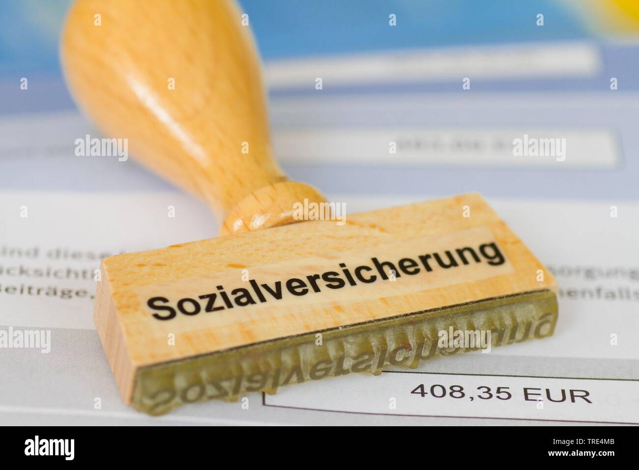 stamp lettering Sozialversicherung, social insurance, Germany Stock ...