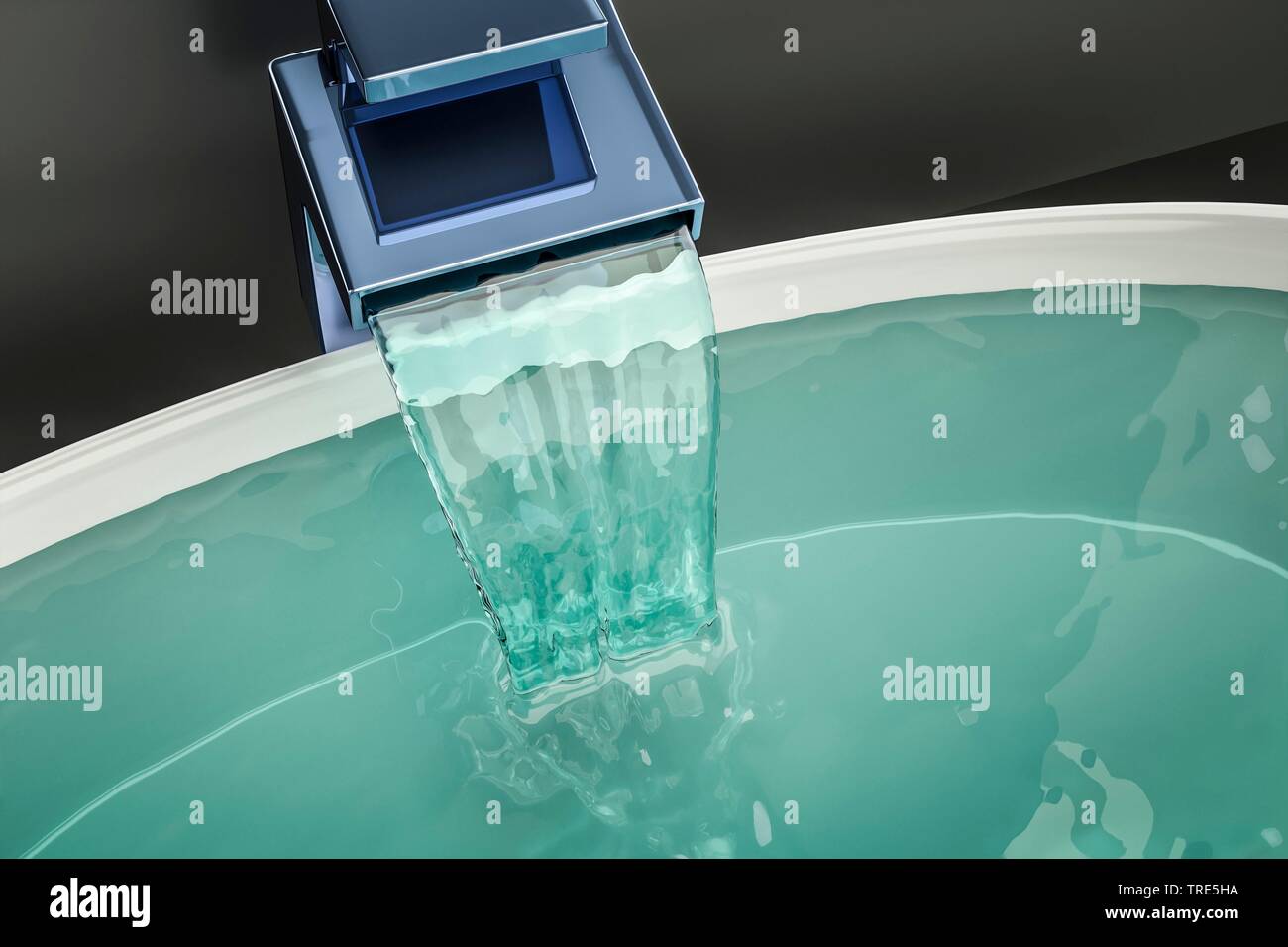 Water flowing in the basin 3d illustration Stock Photo - Alamy