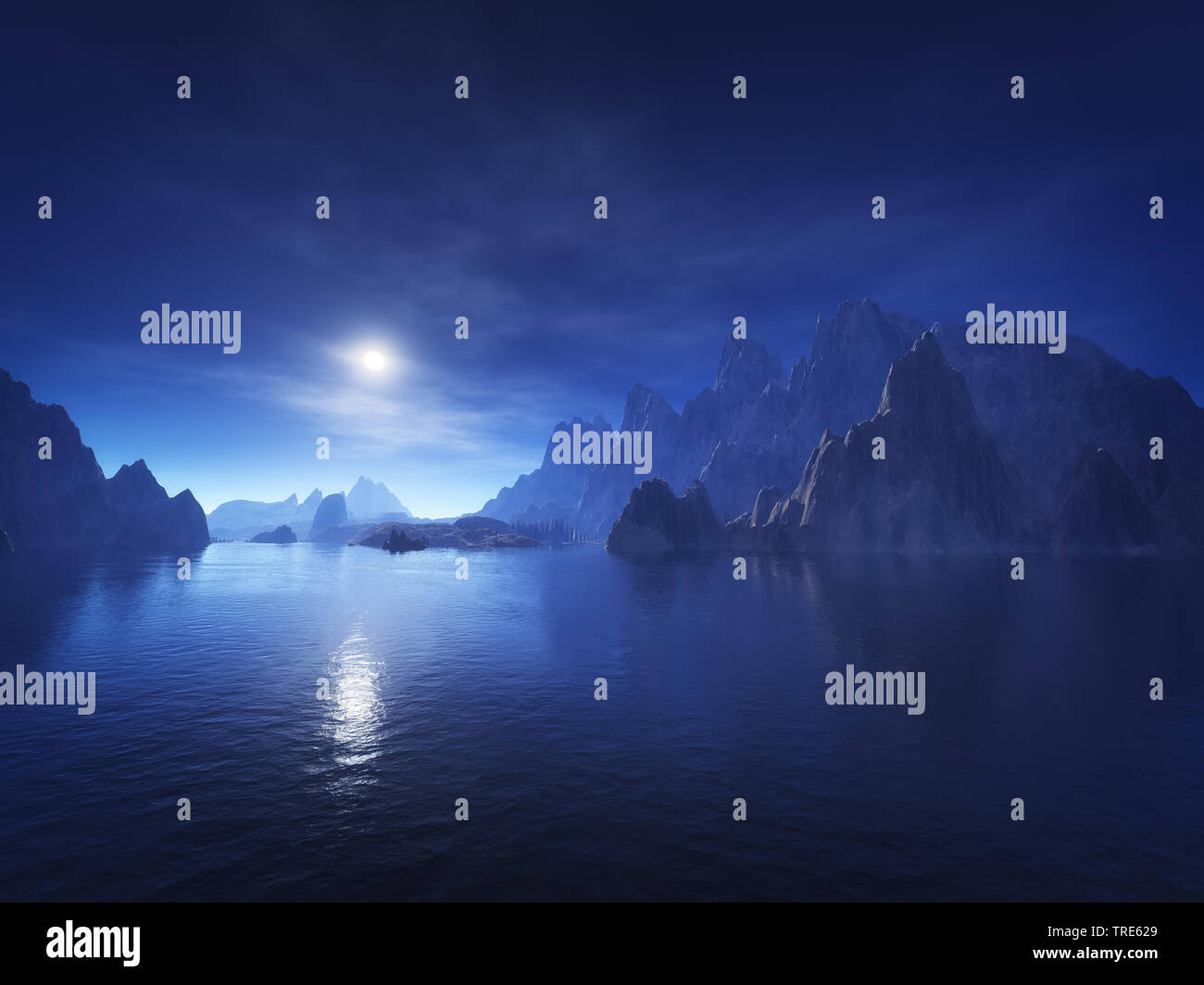 Gloomy dark landscape 3d hi-res stock photography and images - Alamy
