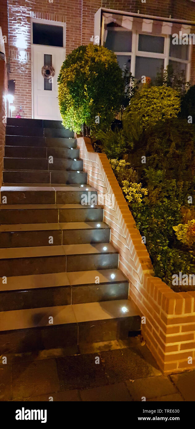 LED illumination of stairs, Netherlands Stock Photo - Alamy