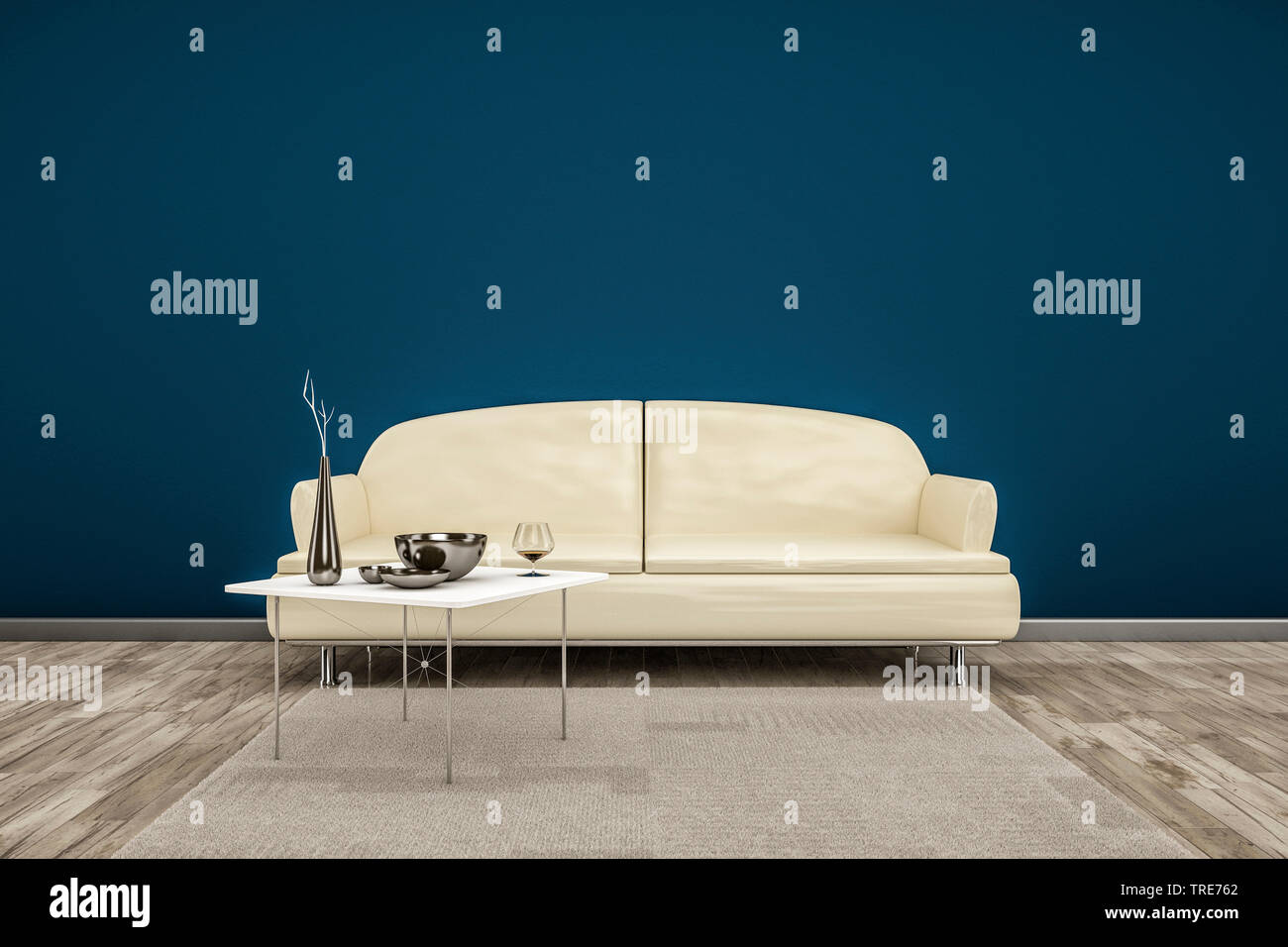 3D computer graphic, Interior design with sofa and table Stock Photo ...