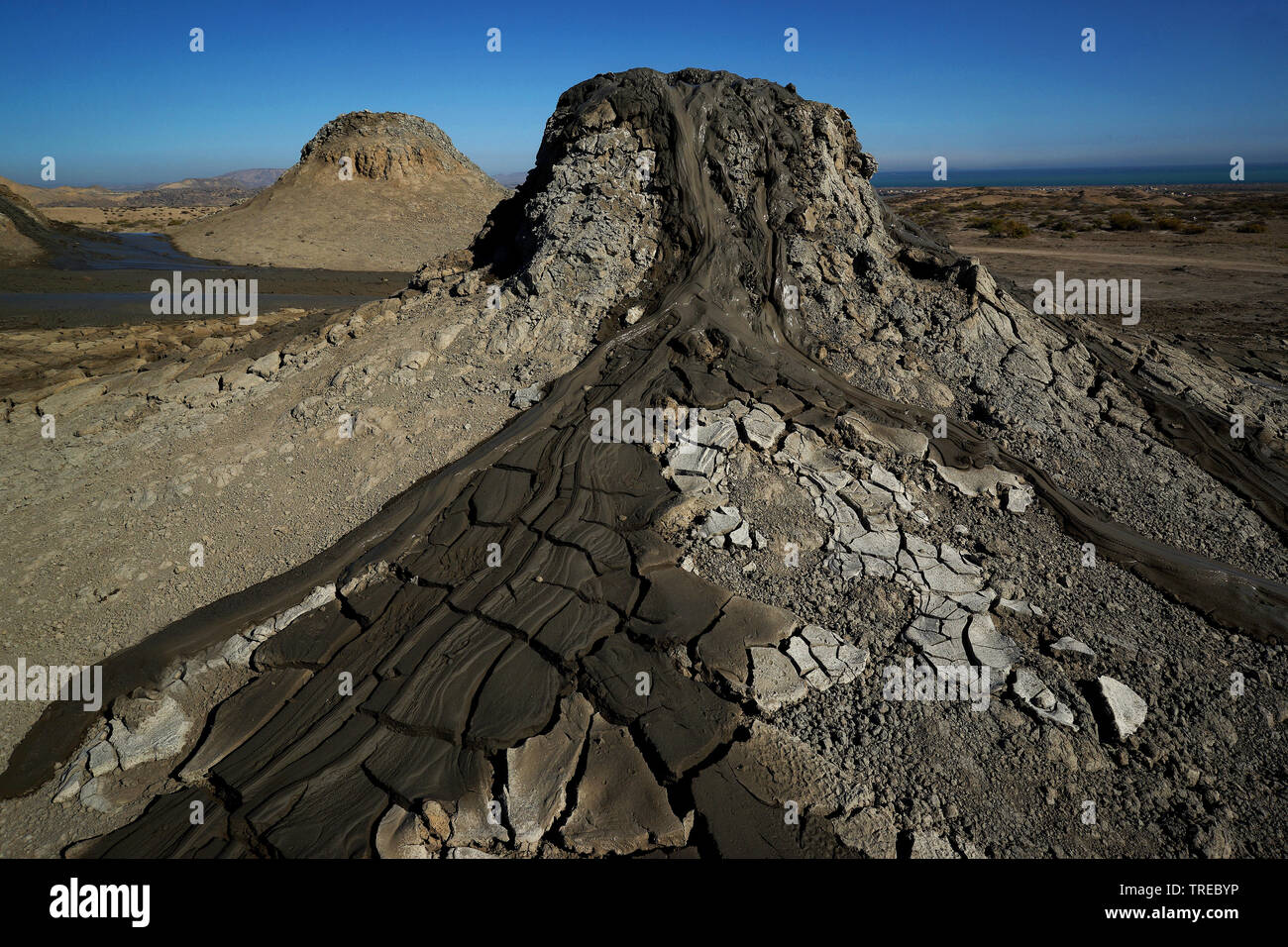 mud volcano, Azerbaijan, Lahic Stock Photo - Alamy