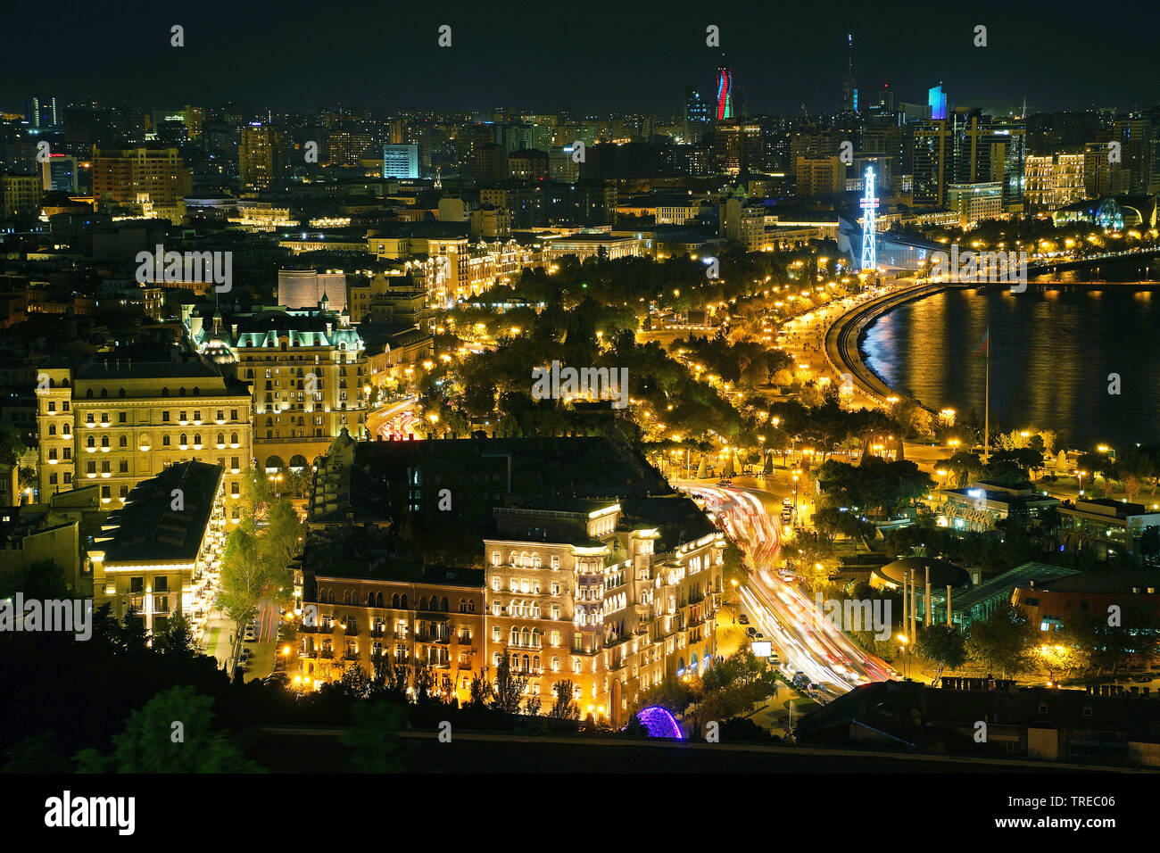 Baku azerbaijan night hi-res stock photography and images - Alamy